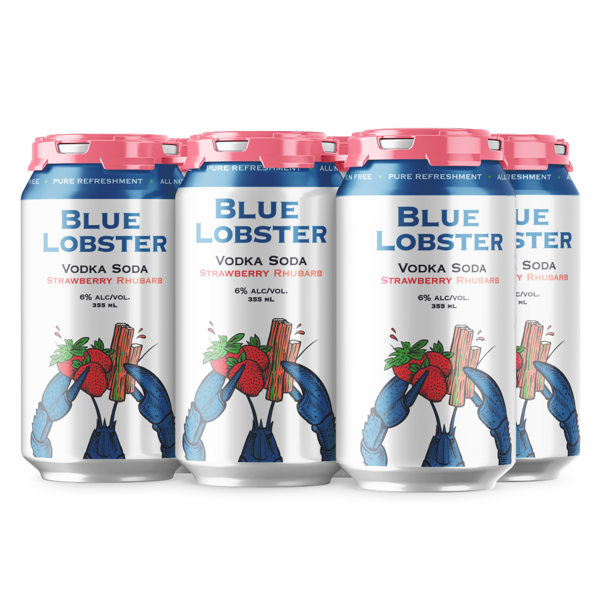 Blue Lobster Vodka Soda Strawberry Rhubarb – Nova Scotia Spirit Co.