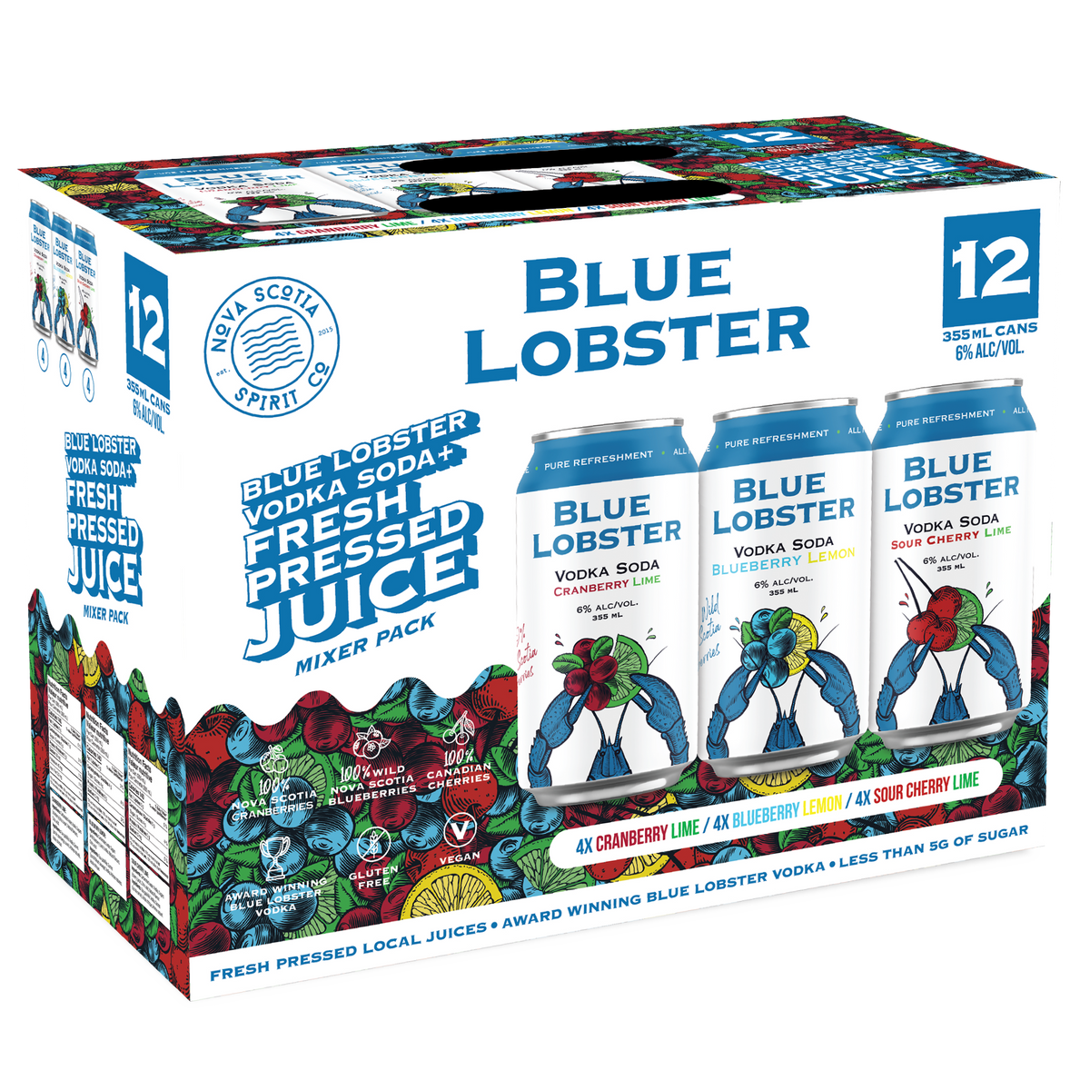 Blue Lobster Vodka Soda Fresh Pressed Juice Mixer 12 x 355mL – Nova ...